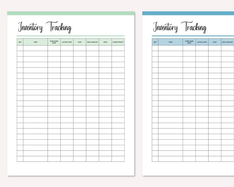 Printable Inventory Tracking Sheet, Inventory Tracker, Business Planner ...