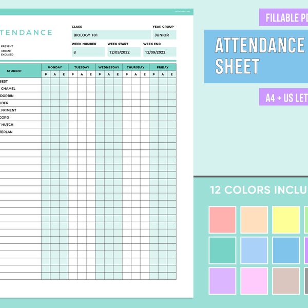 Attendance Tracker - Etsy