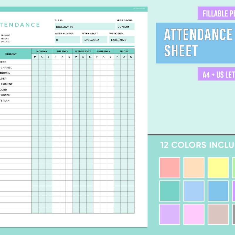 Printable Class Record Grade Sheet - Etsy