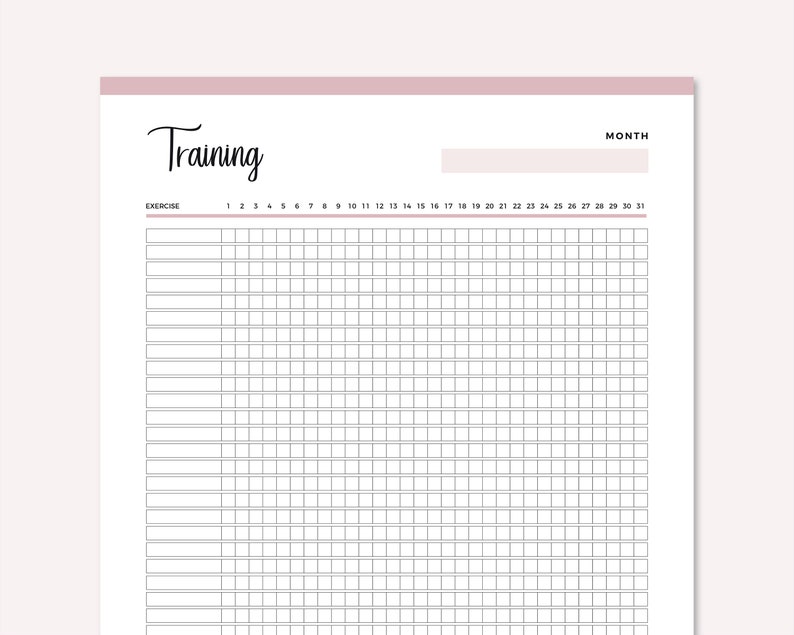 Printable Training Tracker Print at Home Sports and Exercise - Etsy ...