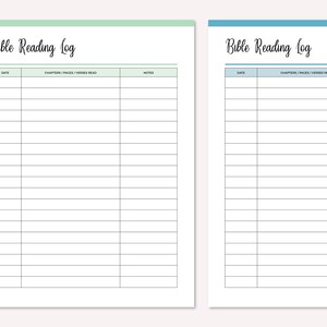 Bible Reading Log Printable, Bible Reading Tracker, Bible Journal ...