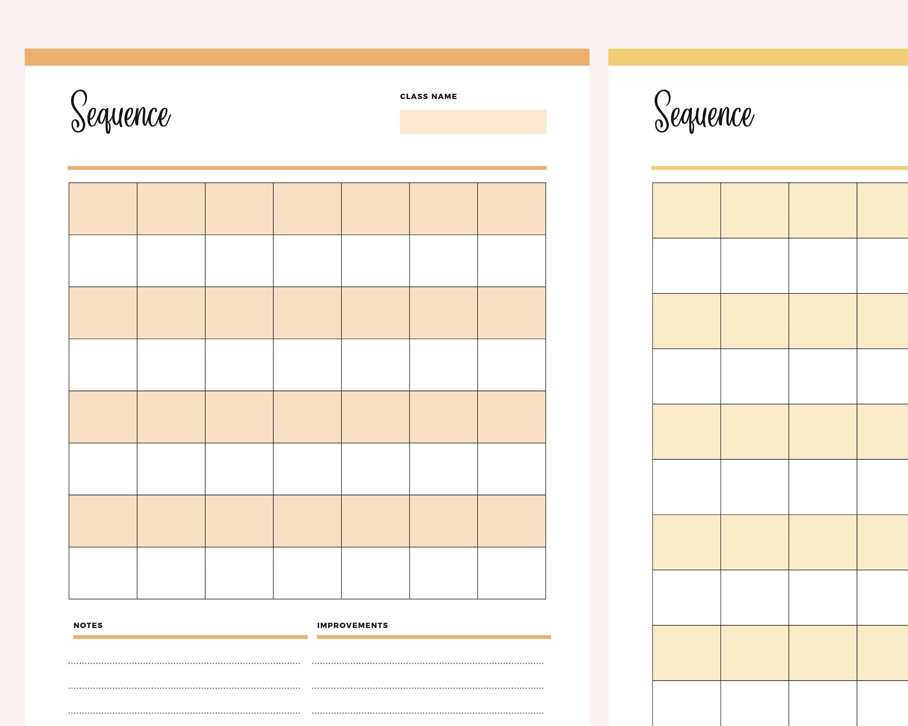 Printable Yoga Sequencing Planner Yoga Sequence Pages Yoga Etsy