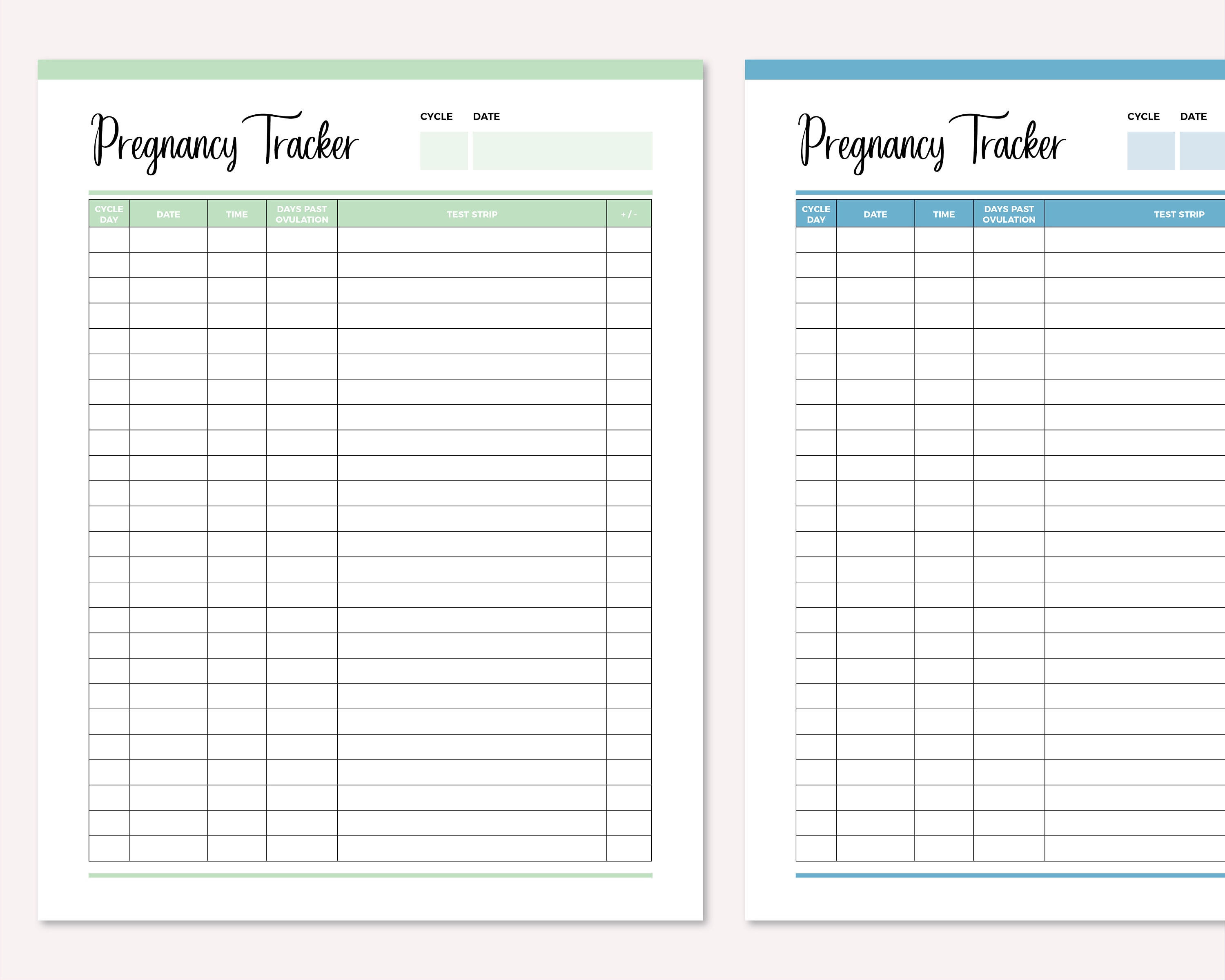Printable HGC Pregnancy Tracker Pregnancy Line Progression - Etsy UK
