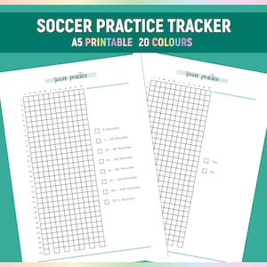 A5 Soccer Practice Tracker, Printable Soccer Training Journal, Simple ...