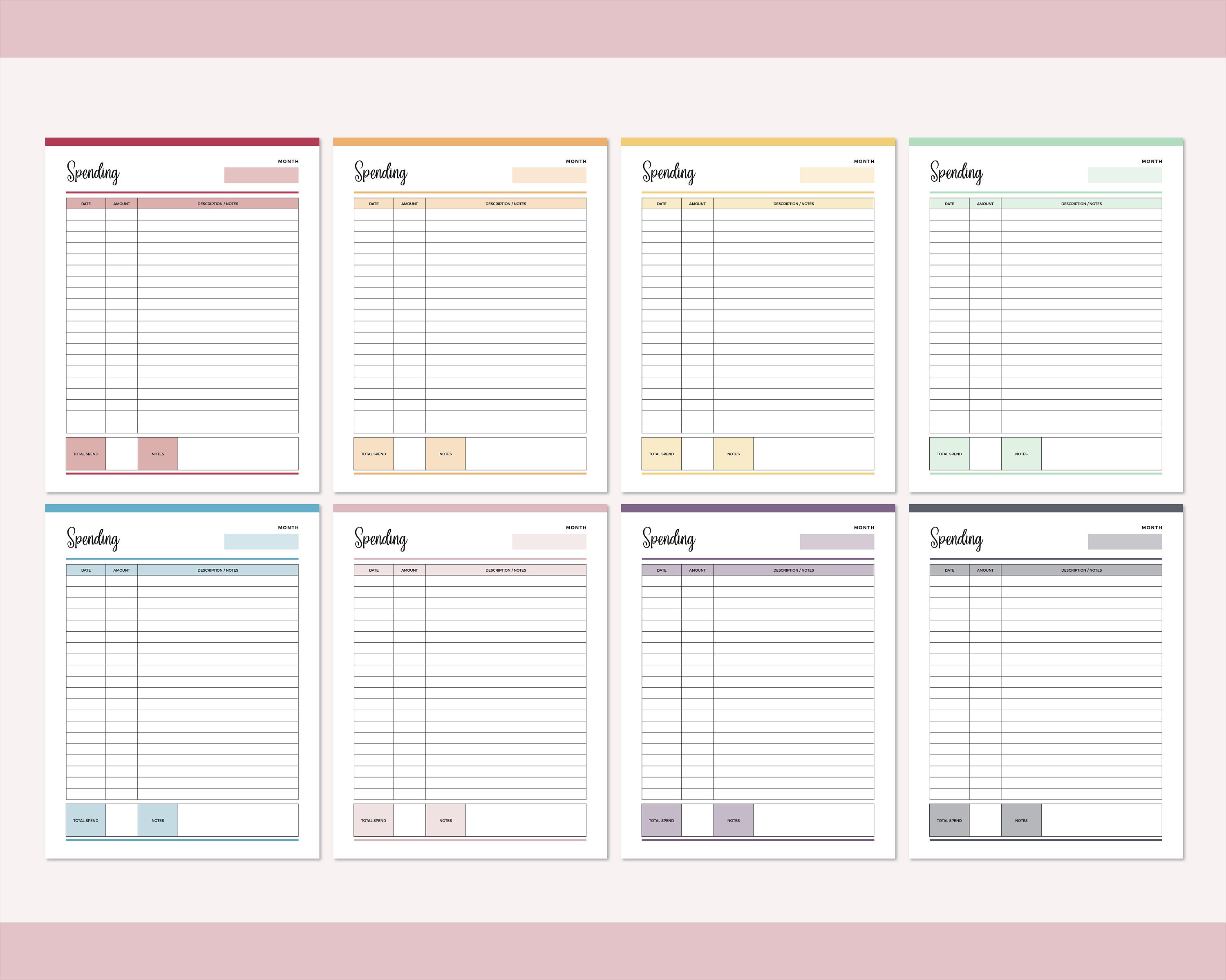 Printable Spending Tracker Detailed Expense Tracking | Etsy