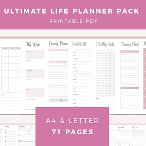 Life Planner Printable, print at home goal planner, life binder ...