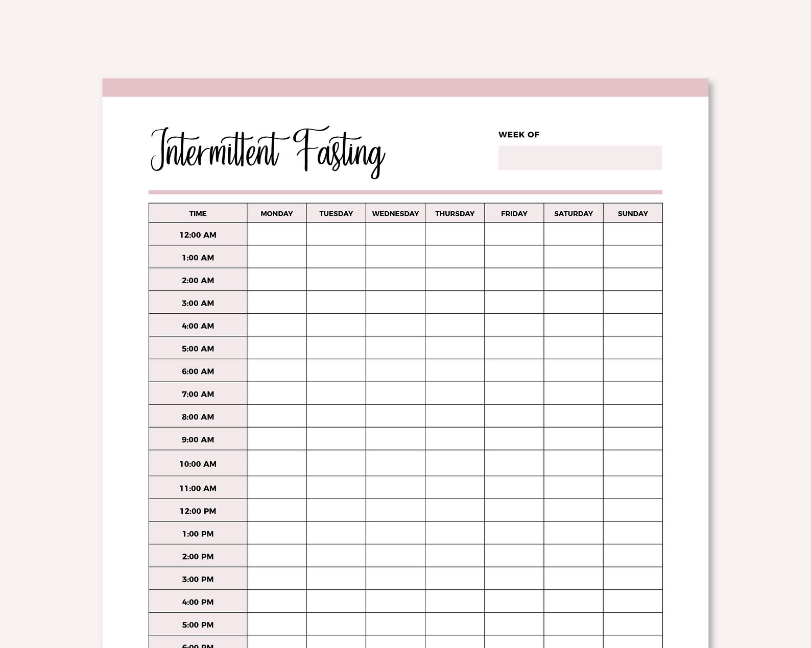 Intermittent Fasting Tracker Printable Fasting Tracker - Etsy