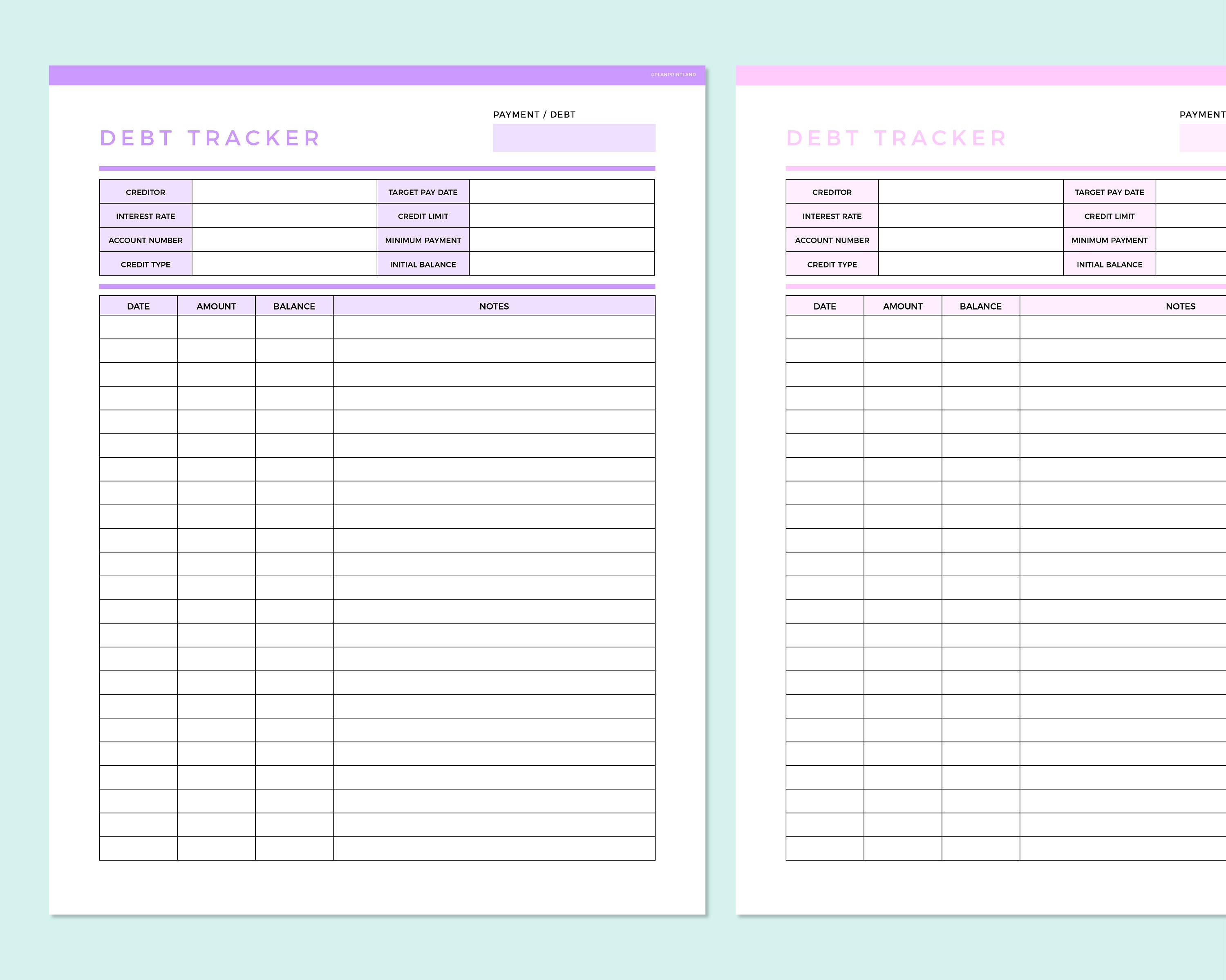Editable Debt Payment Tracker Fillable Debt Tracker Debt - Etsy Australia