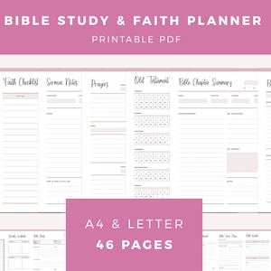 Printable Prayer Journal, Bible Journaling, Daily Bible Planner, Sermon ...