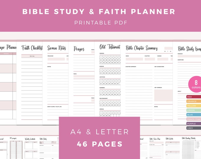 Ultimate Faith Planner Printable Bundle, Prayer Journal, Bible Reading ...