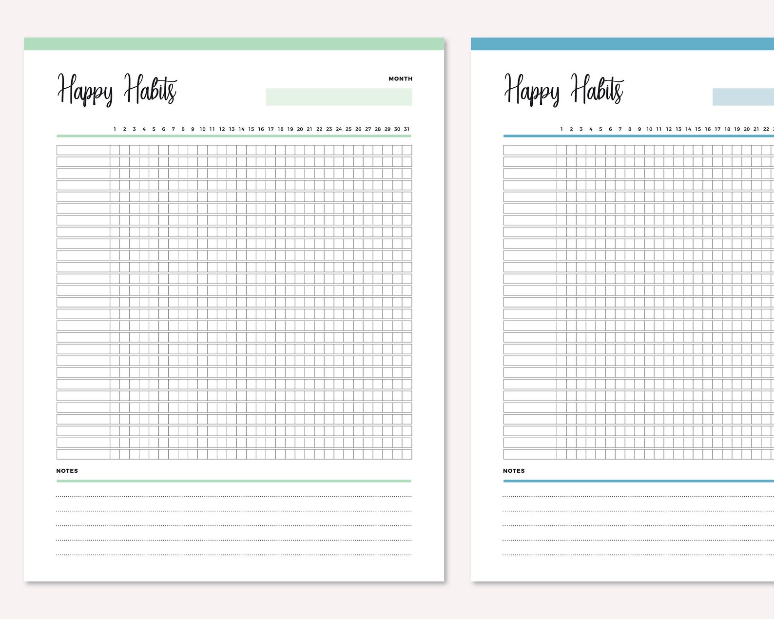 Printable Happy Habit Tracker Habit Tracking Happiness Log | Etsy