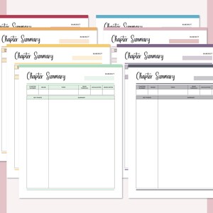 Printable Chapter Summary, Assigned Reading Note Tasking Sheet, Print ...