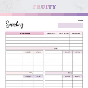 Spending Tracker Printable, Detailed Expense Tracking, Personal Finance ...