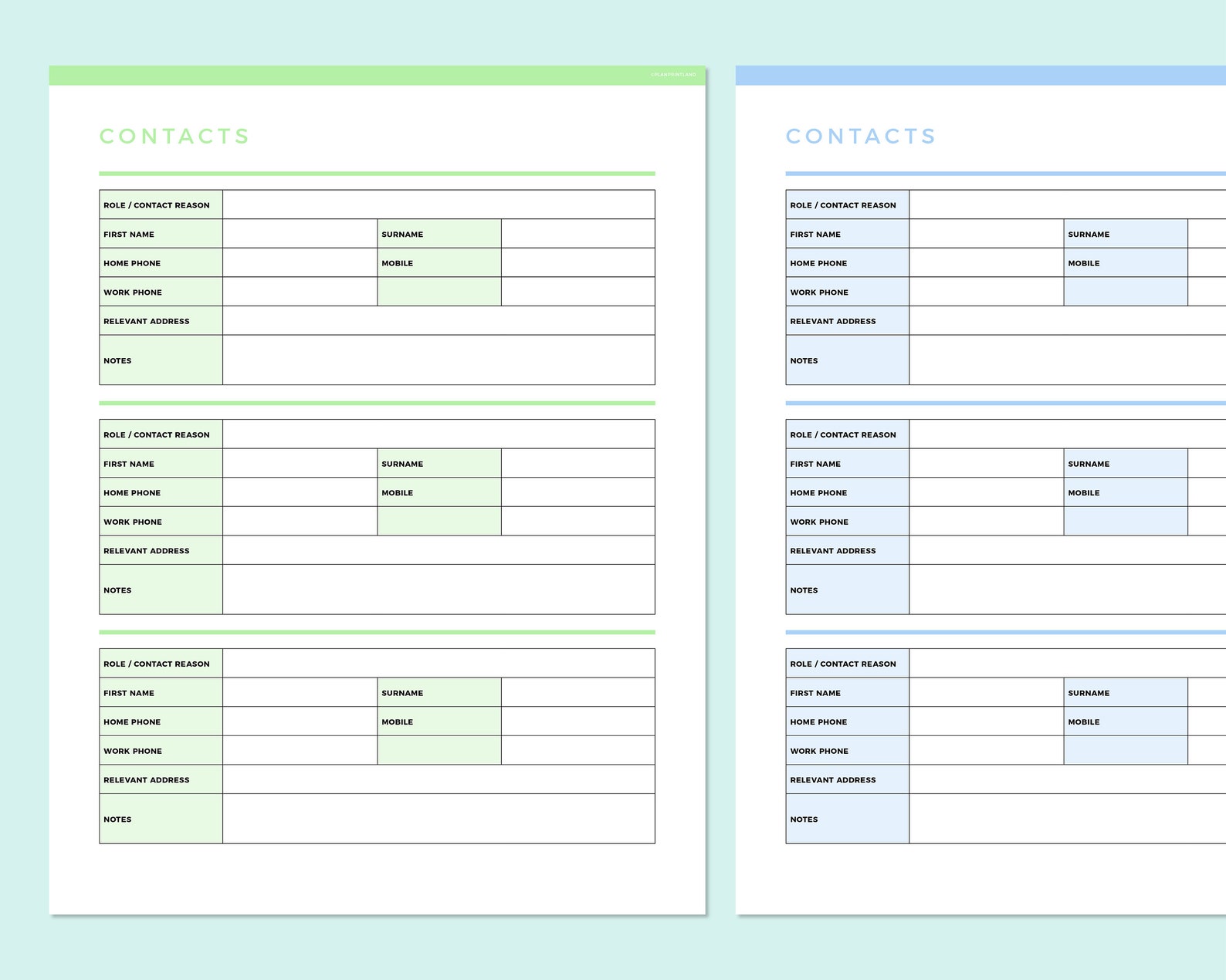 Editable Contact List Printable, Printable Address Book, Business ...