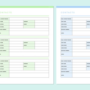 Editable Contact List Printable, Printable Address Book, Business ...