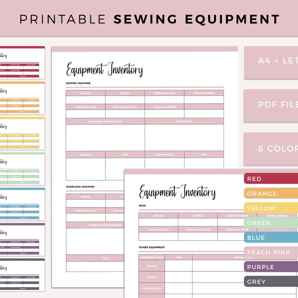 Printable Craft Inventory Sheets - Etsy