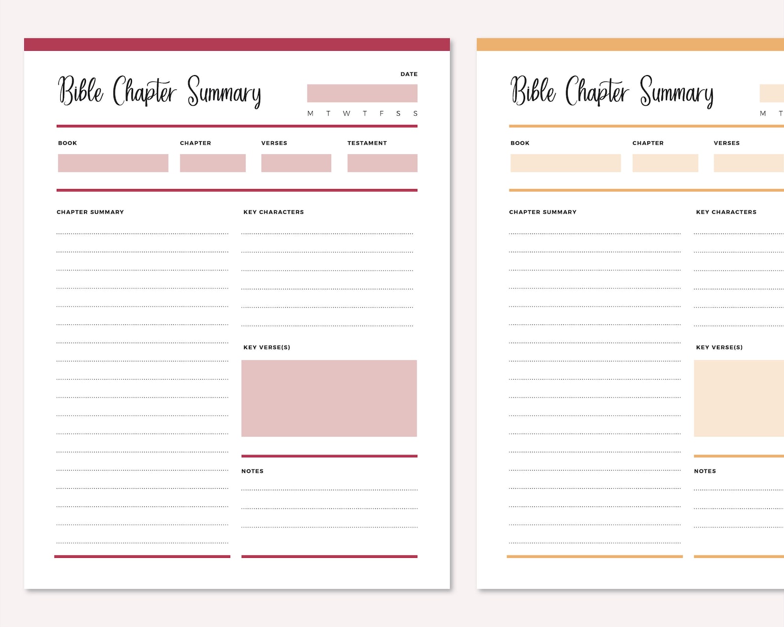 Bible Study Printable, Bible Chapter Summary, Bible Study Journal Pages ...