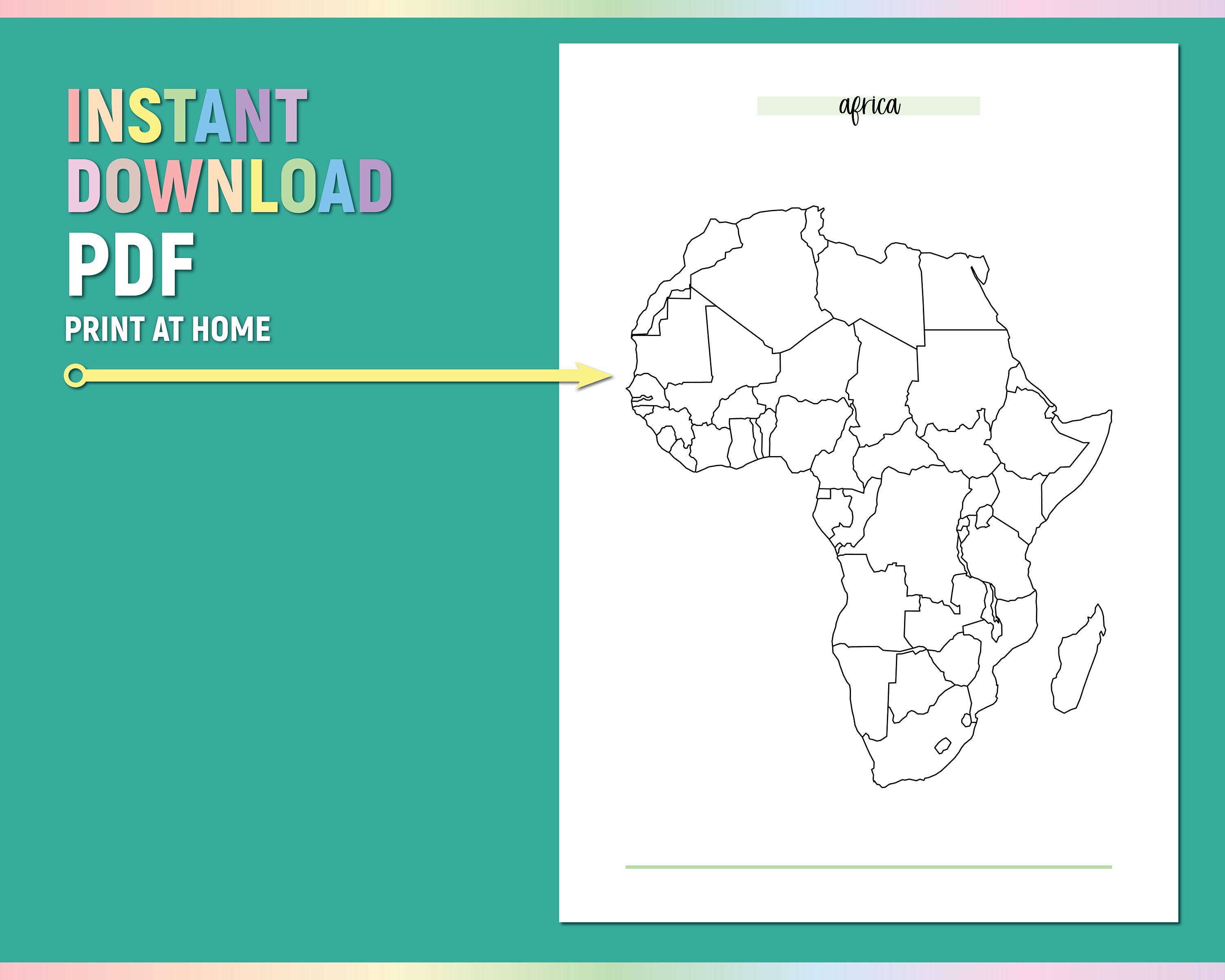 A5 Africa Travel Map Journal, Printable Africa Trip Tracker Tracker ...