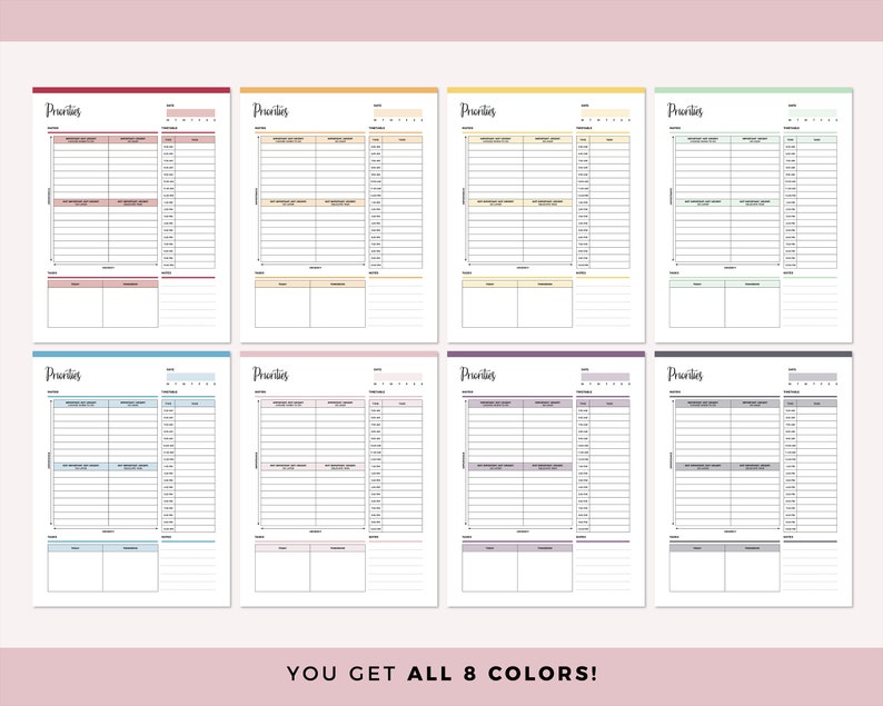 Work Priority Matrix Printable Eisenhower Matrix Daily Task - Etsy