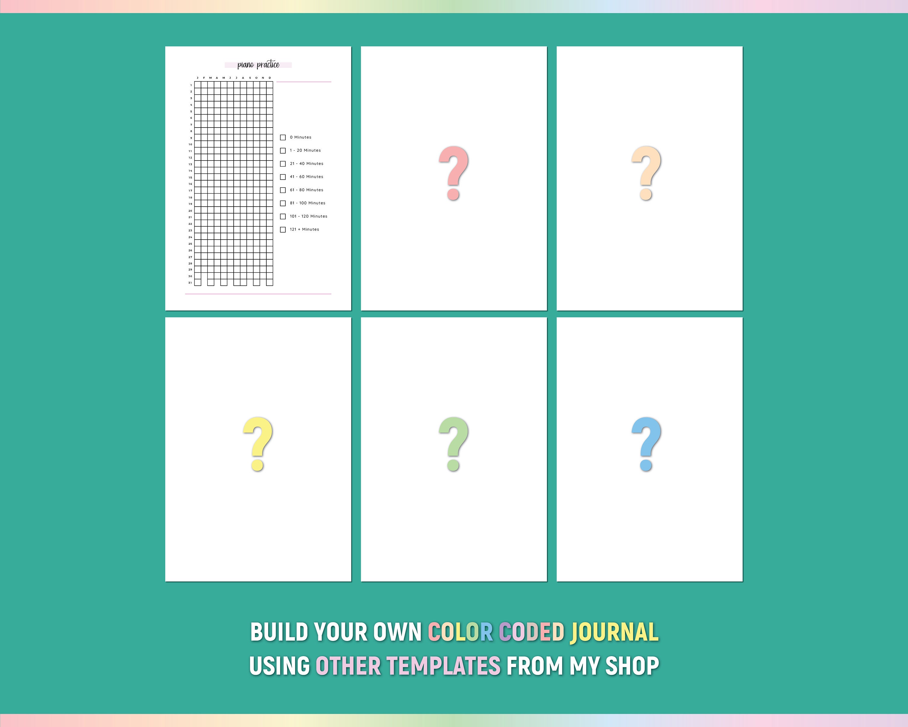 A5 Piano Practice Tracker, Printable Piano Training Journal, Simple ...