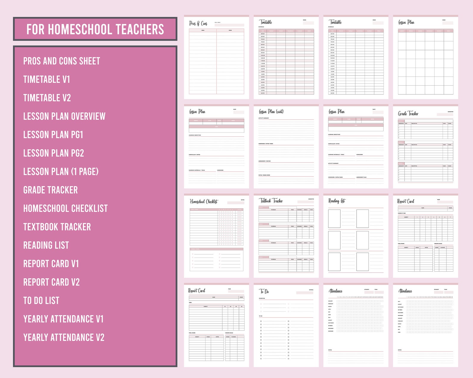 Homeschool Planner Printable | Home School Teacher Academic Planner ...