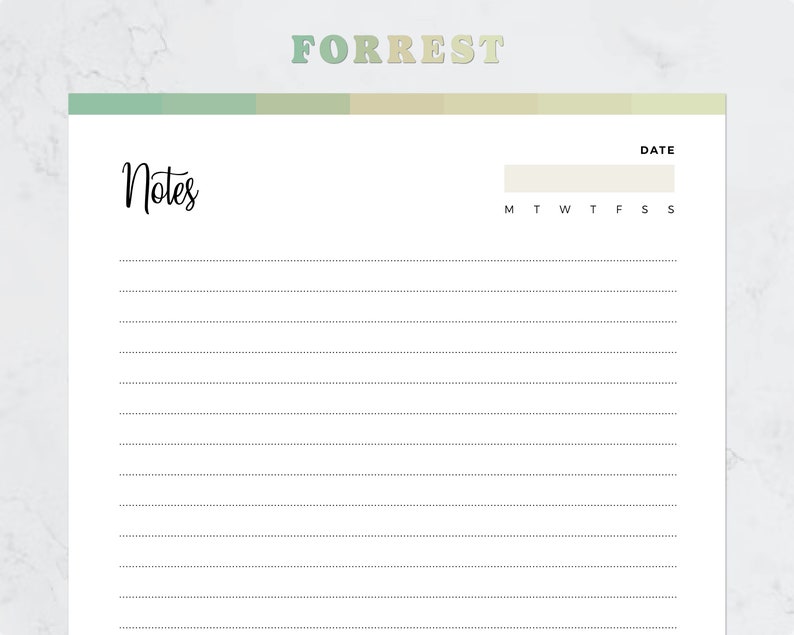 Lined Notes Template Printable Notes Template - Etsy