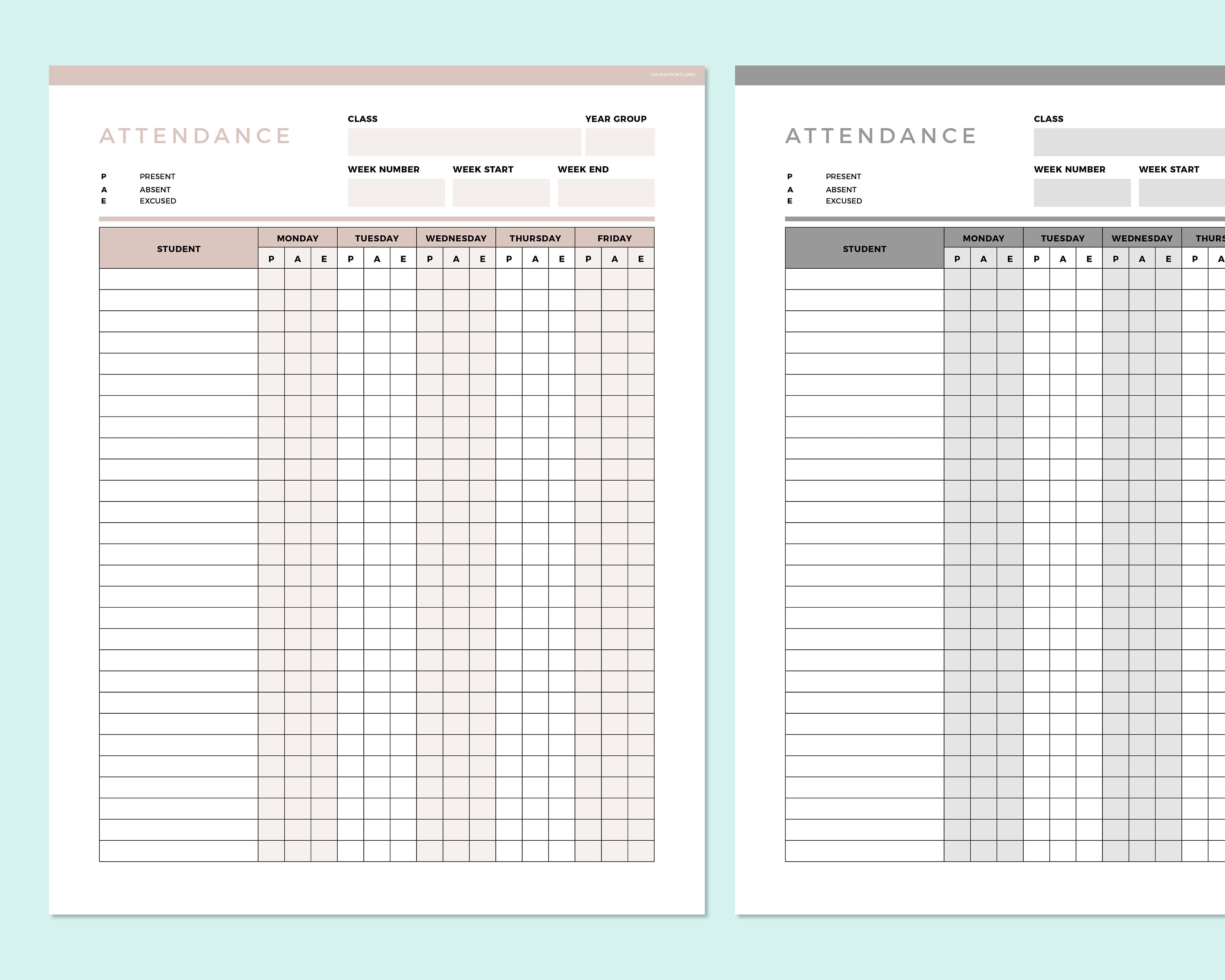 Editable Attendance Sheet Printable School Attendance Log - Etsy Ireland