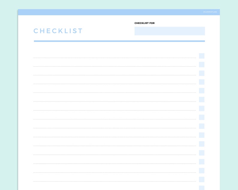Editable Blank Checklist Printable, Fillable Checklist for Daily ...