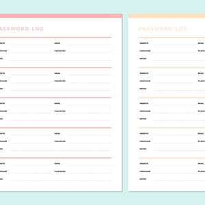 Editable Password Tracker Printable, Fillable Password Book, Password ...