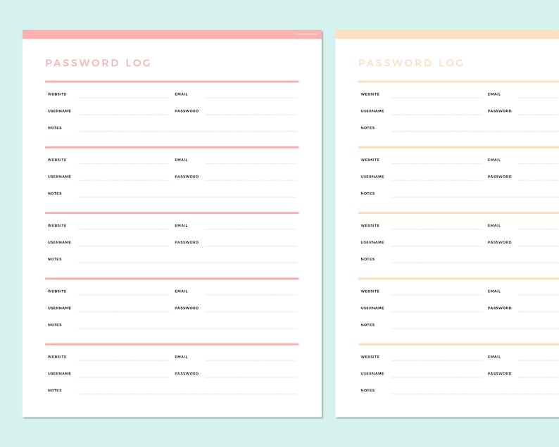 Editable Password Tracker Printable Fillable Password Book - Etsy