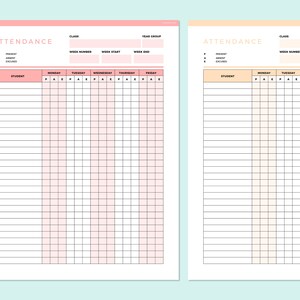 Editable Attendance Sheet Printable, School Attendance Log, Attendance ...