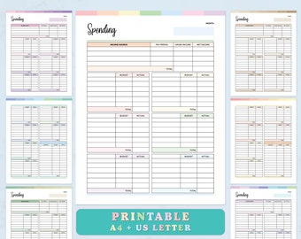 Spending Tracker Printable, Detailed Expense Tracker, Finance Budget ...