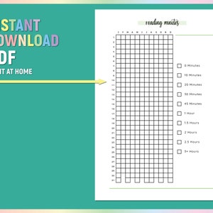 A5 Reading Minutes Tracker, Printable Reading Habit Journal, Simple ...