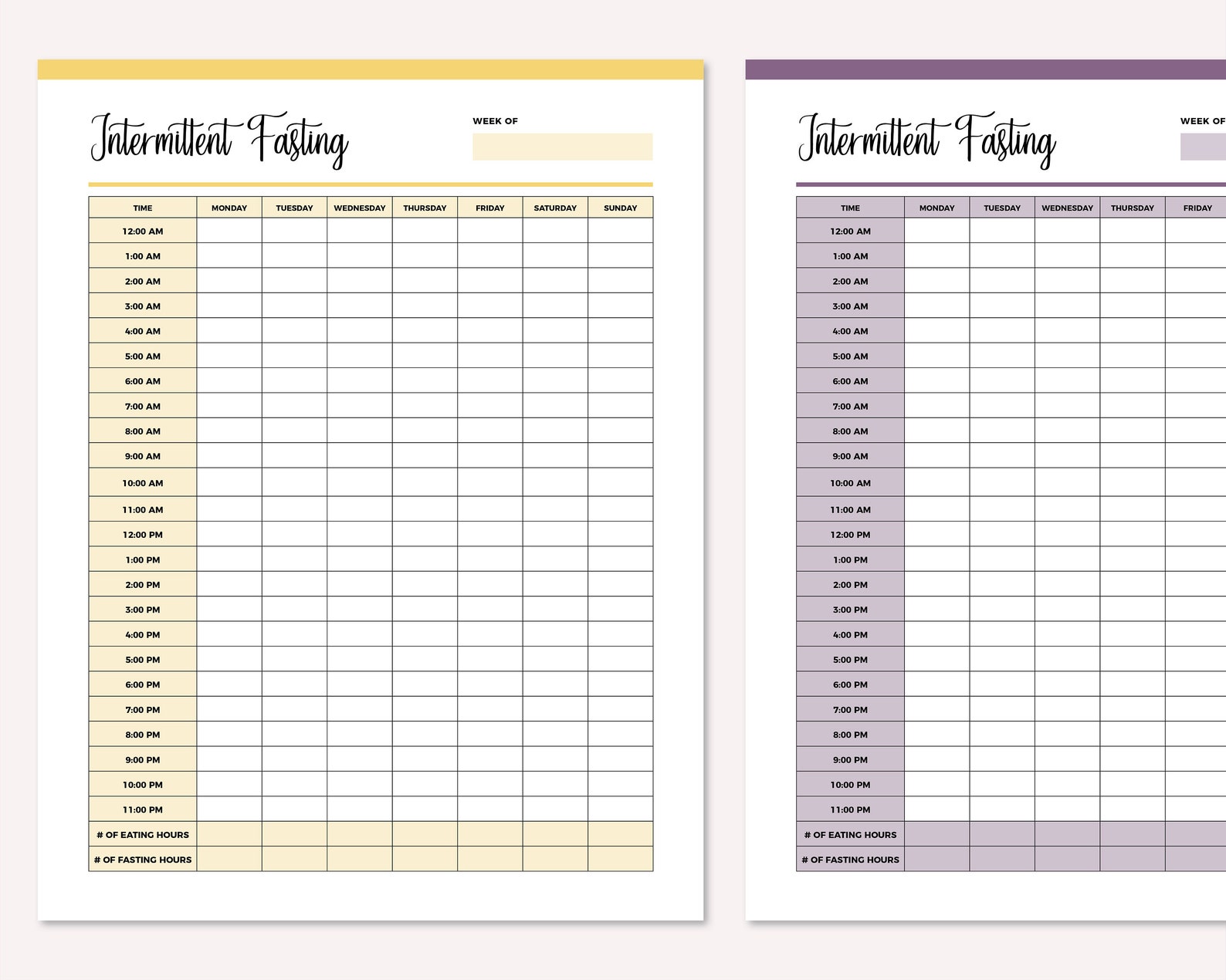 Intermittent Fasting Tracker Printable Fasting Tracker - Etsy