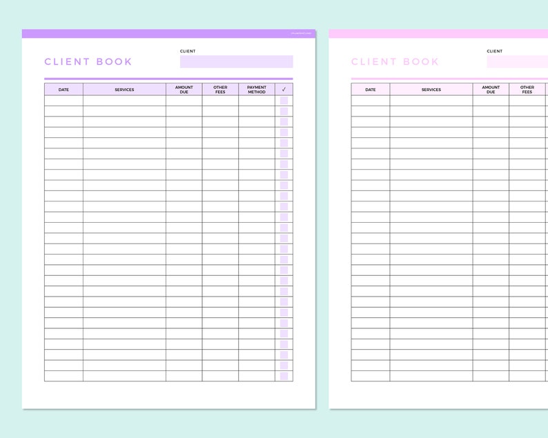 Editable Client Tracker Client Book Client Log Client - Etsy