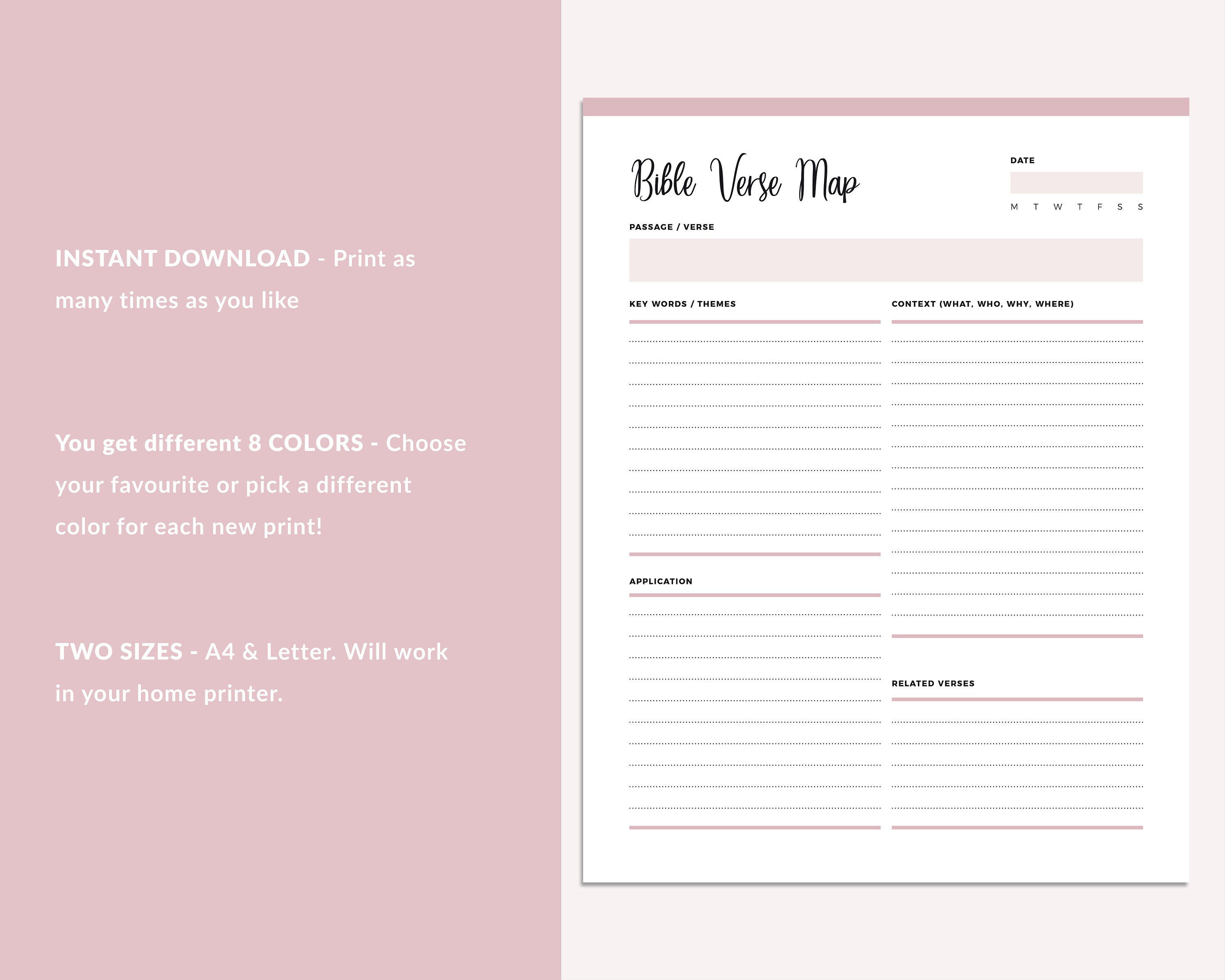 Bible Verse Mapping Printable Bible Verse Mapping Journal - Etsy