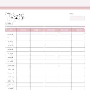 Student Timetable Printable, Homeschool Student Timetable. 6.00am - 5 ...