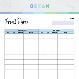 Printable Breast Pump Record, Breastfeeding Log, Breast Pumping Tracker ...