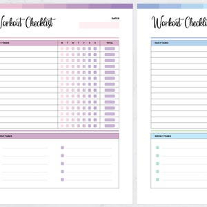Printable Workout Checklist PDF, Exercise Tracker Printable, Work Out ...
