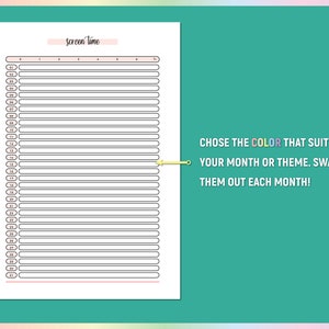 A5 Monthly Screen Time Template, Printable Digital Wellbeing Tracker ...