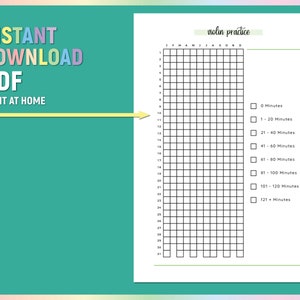 A5 Violin Practice Tracker, Printable Violin Training Journal, Simple ...