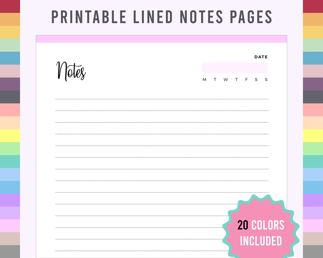 Printable Notes | Printable Planner Pages - Etsy