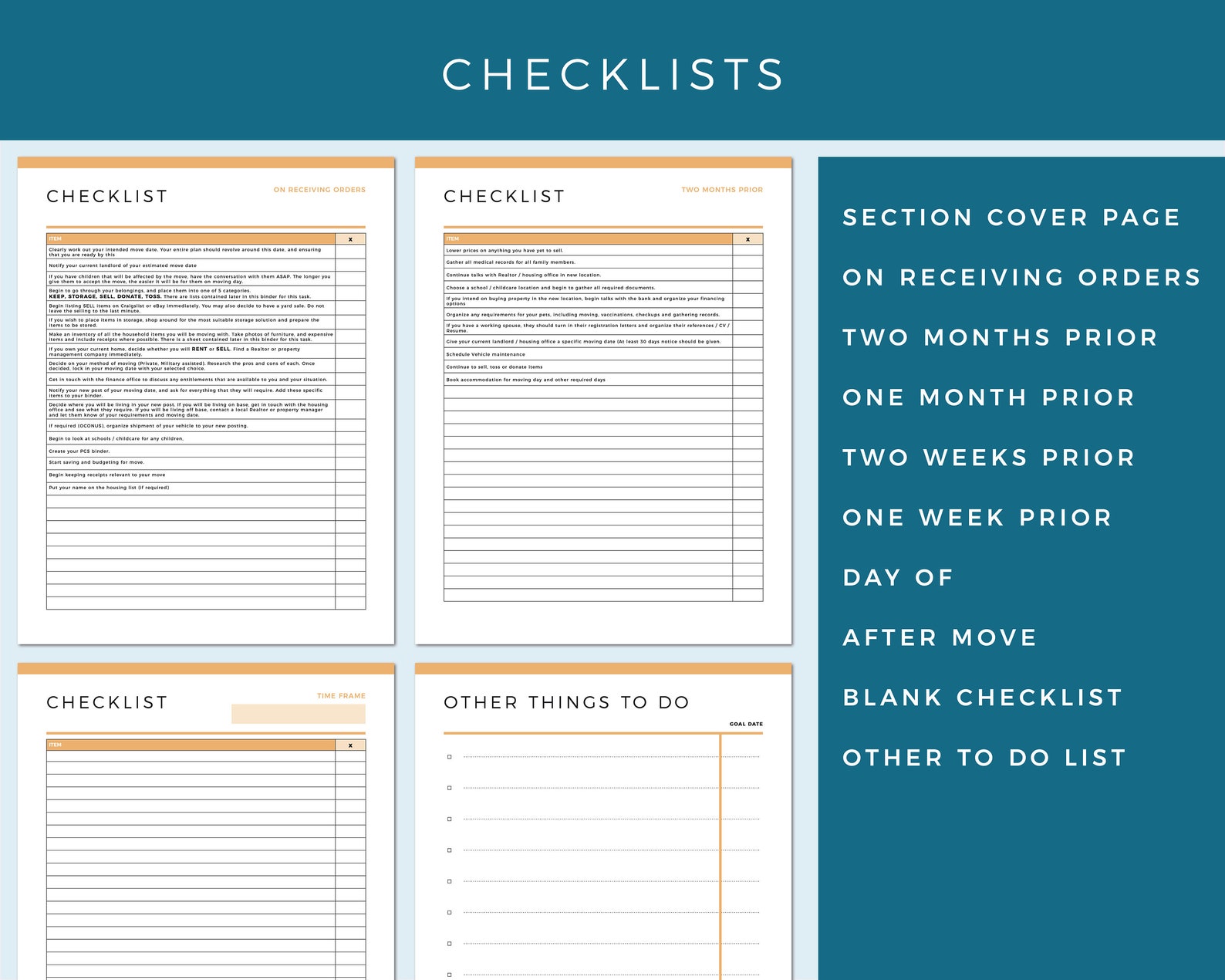 PCS binder printable PCS checklist Military move planner | Etsy