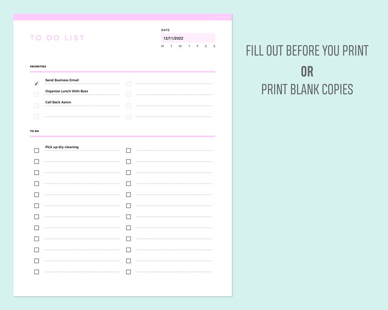 Editable to Do List Template Minimal to Do List Printable - Etsy