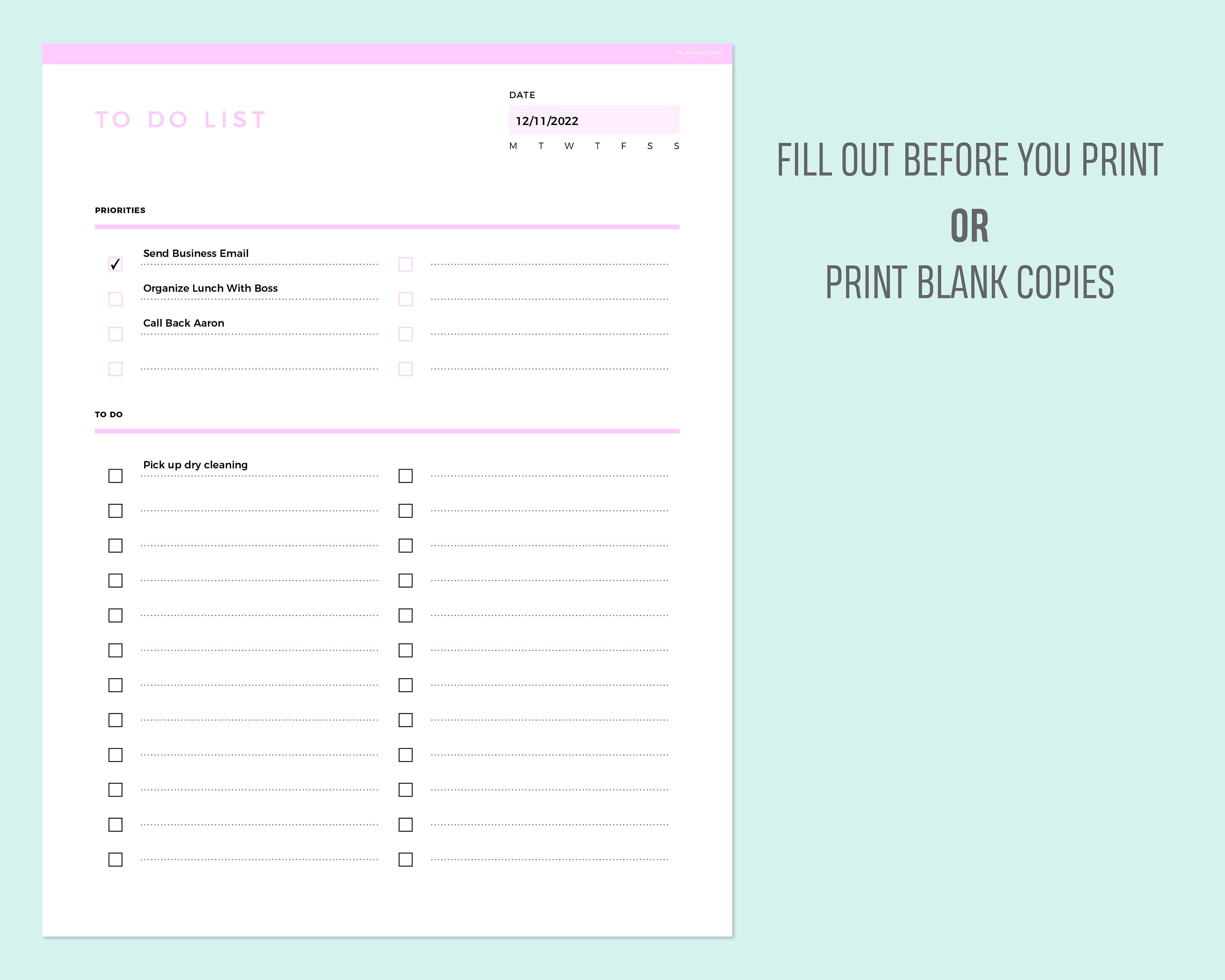 Editable to Do List Template, Minimal to Do List Printable, Digital to ...