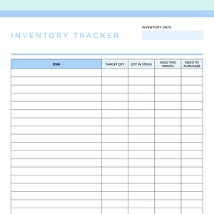 Editable Inventory Tracker Printable, Fillable Inventory Template ...