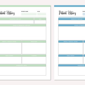 Printable Nursing Patient History Sheet, Nursing Student, Medical ...