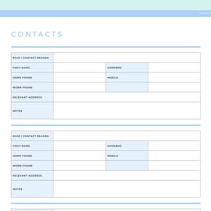 Editable Contact List Printable, Printable Address Book, Business ...