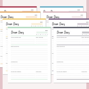 Printable Dream Journal, Print at Home Dream Diary, Dream ...