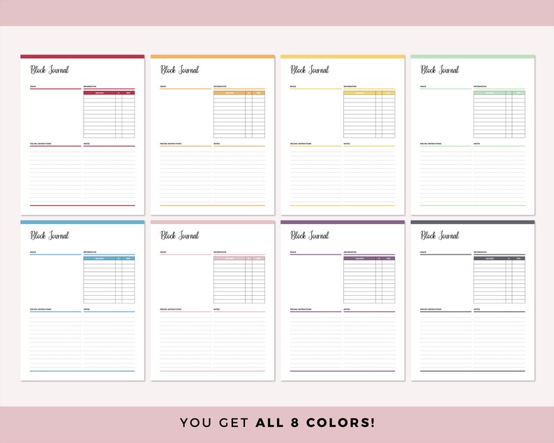 Printable Quilt Block Journal - Etsy